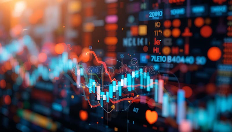Abstract Financial Data Visualization of Stock Market Trends and ...