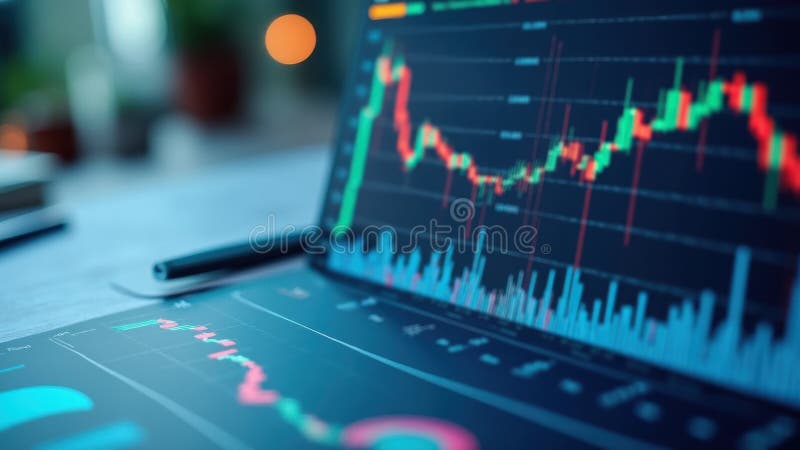 A Vibrant Display of Financial Trading Data Featuring Detailed Graphs ...