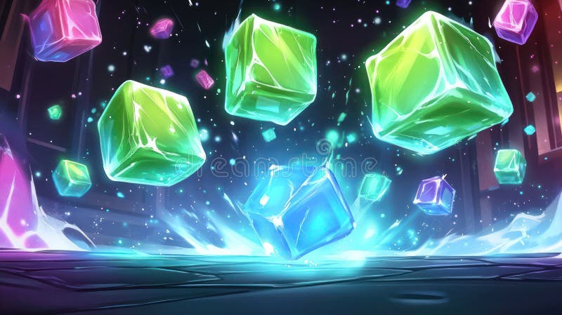 Glowing Cubes Magic Fantasy Game Design Stock Illustration ...