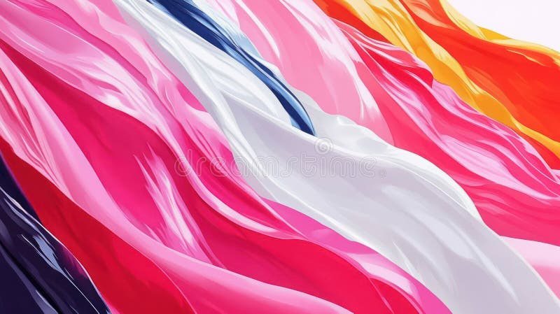 A Vibrant Display of Flowing Fabric in Various Colors, Symbolizing ...