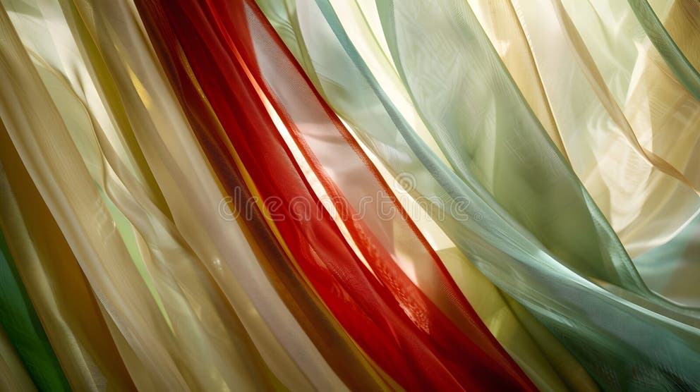 A Vibrant Display of Flowing, Translucent Fabrics in Various Colors and ...
