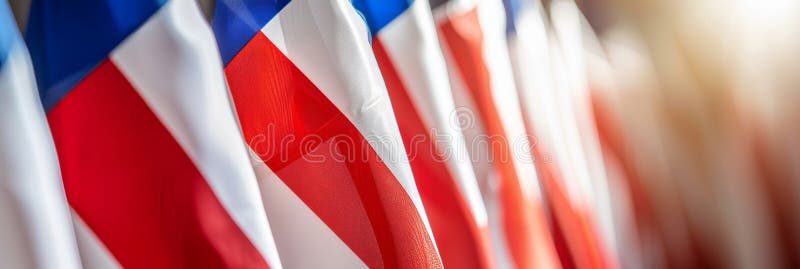 Vibrant Display of French Flags Aligned in Rows To Symbolize National ...