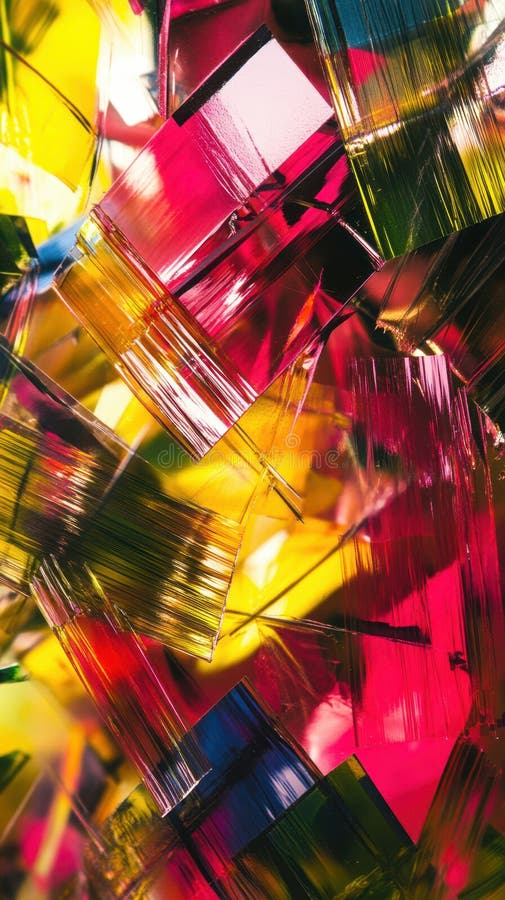 A Vibrant Display of Glass Blocks Arranged in an Intricate Pattern ...