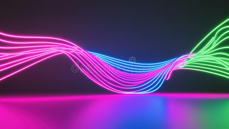 Vibrant Display of Glowing Lines in Neon Colors, Creating Dynamic ...