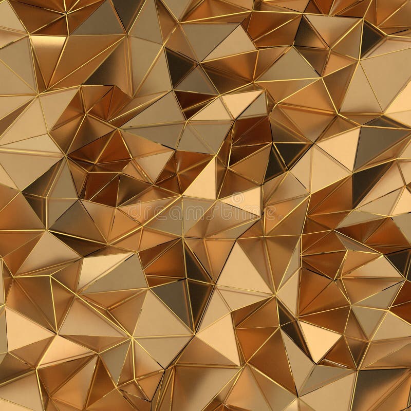 Vibrant Display of Golden Geometric Shapes with a Captivating Visual ...