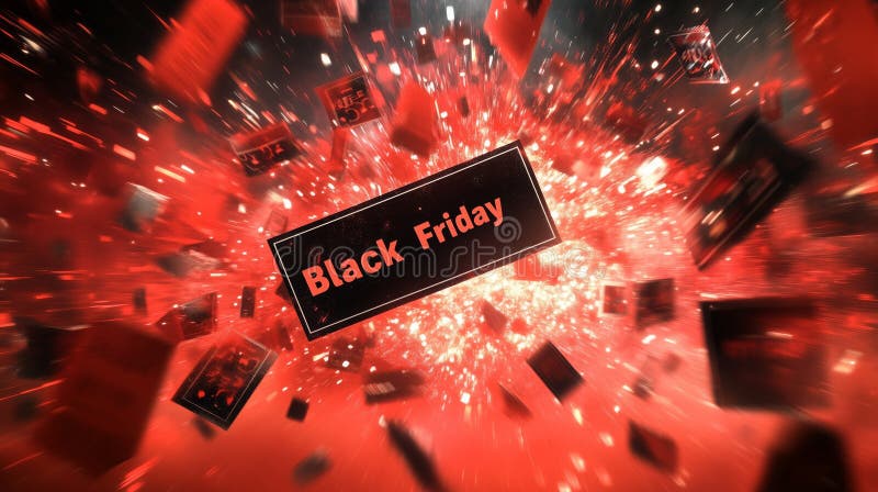 Vibrant Display Highlights Black Friday Sales Surrounded by Dynamic ... Vibrant Display Highlights Black Friday Sales Surrounded by Dynamic ...