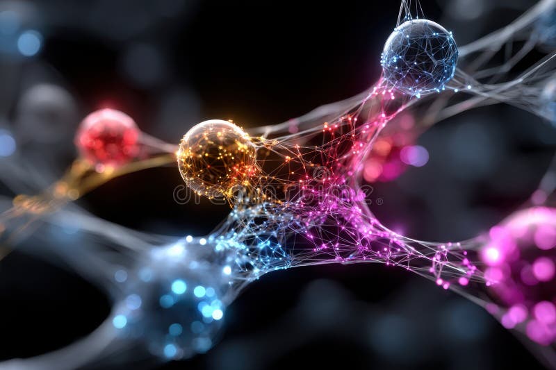 Colorful Molecular Structure Showcases Connected Network of Atoms and ...