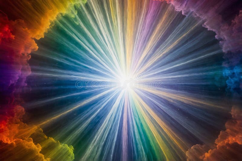 A Vibrant Display of Light, with a Rainbow of Colors Radiating from a ...