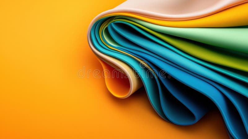 A Vibrant Display of Overlapping Fabric Forms a Dynamic Composition ...