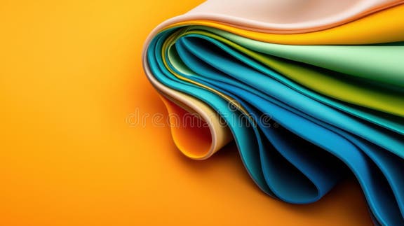 A Vibrant Display of Overlapping Fabric Forms a Dynamic Composition ...