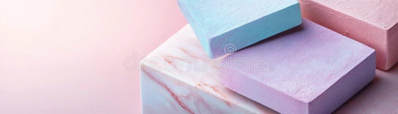A Vibrant Display of Pastel Blocks Layered on a Smooth Surface Captures ...