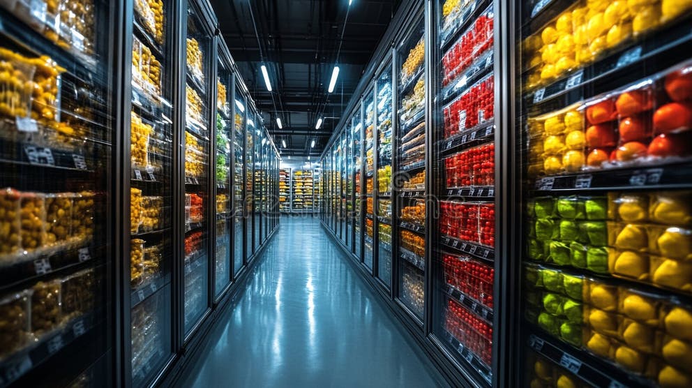 Vibrant Display of Perishable Goods in a Temperature Controlled ...