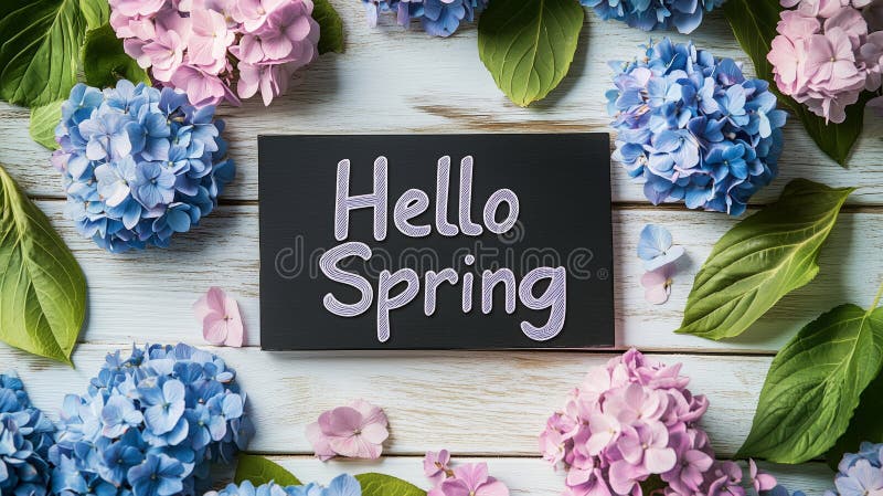 Welcoming the Beauty of Spring with Colorful Hydrangeas and Cheerful ...