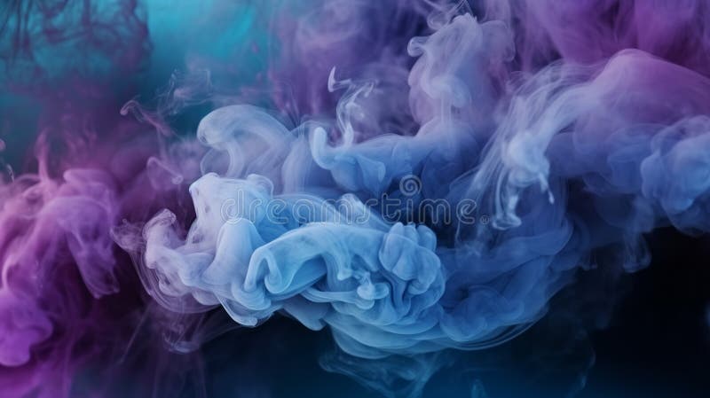 A Vibrant Display of Purple and Blue Smoke Floating Gracefully in the ...