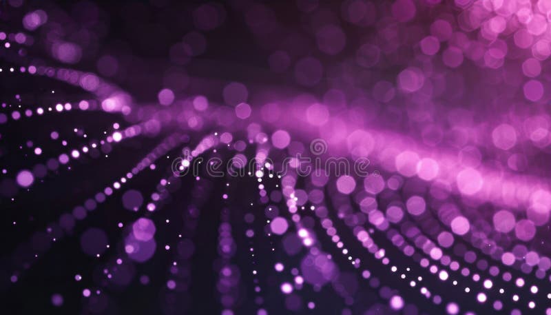 Abstract Pattern of Purple Light Dots Glowing Against a Dark Background ...