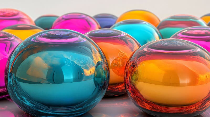 A Vibrant Display of Spheres Transitioning from One Color To Another on ...