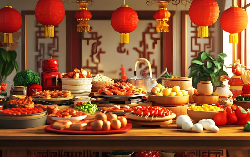 A Vibrant Display of Traditional Chinese Cuisine Featuring an Array of ...
