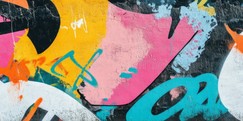 A Vibrant Display of Urban Graffiti Art Showcases Stunning Designs on a ...