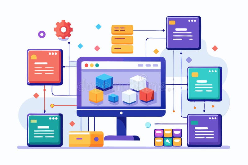 A Vibrant Display of a Website Template Featuring Colorful Active ...