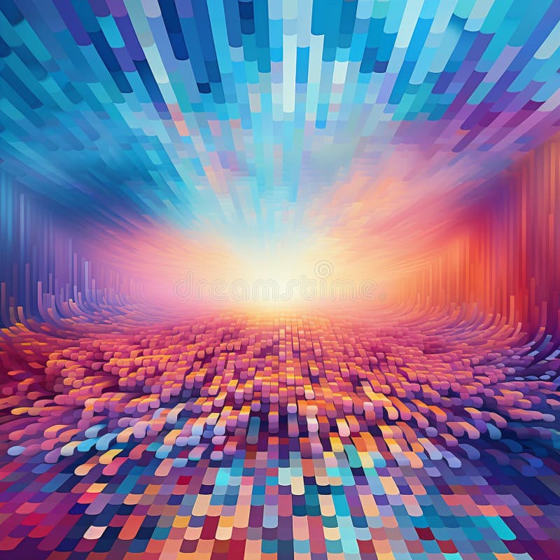 Vibrant and Distorted Pixelated Texture Stock Illustration ...