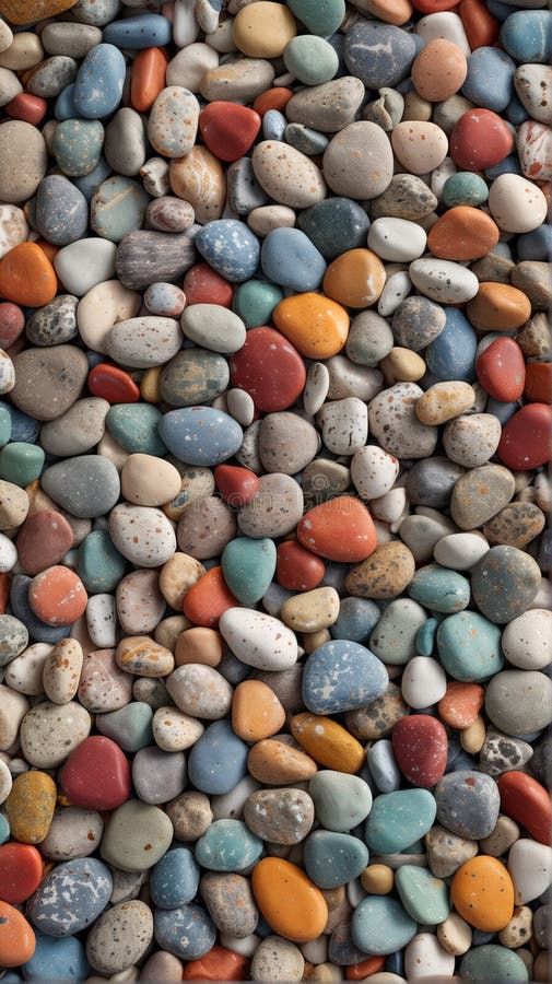Colorful Pebble Collection : Array of Smooth Pebbles in Various Colors ...
