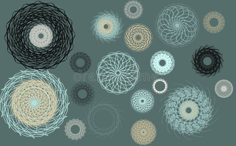 Vibrant and Diverse Array of Spirograph Drawings Stock Illustration ...