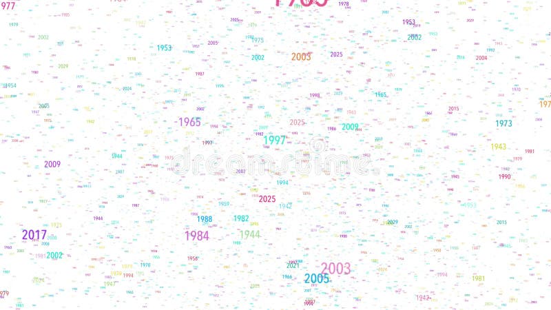 Flying Kaleidoscope of Colorful Year Digits Stock Video - Video of ...