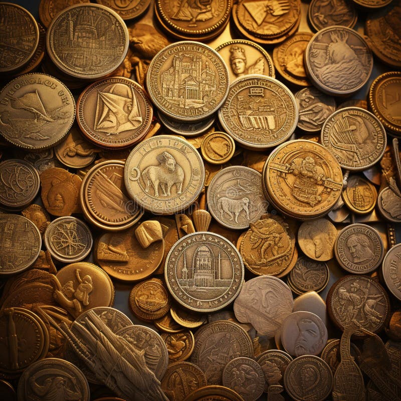 Vibrant and Diverse Historic Coins and Currency Stock Image - Image of ...