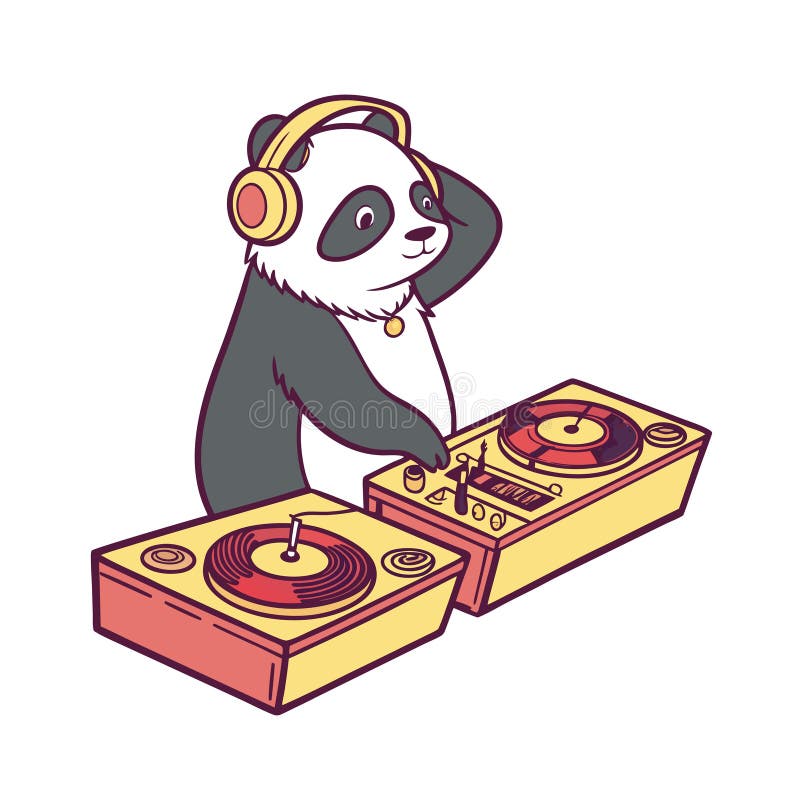 DJ Panda Cartoon Vector NFT Design Stock Vector - Illustration of ...