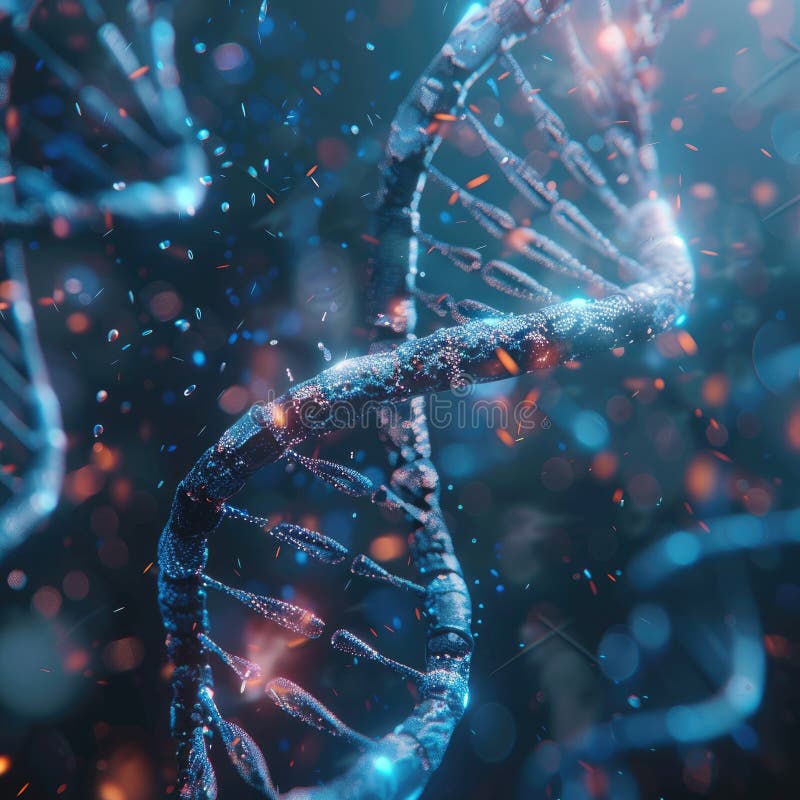 Vibrant DNA Helix in Blue and Red Stock Illustration - Illustration of ...