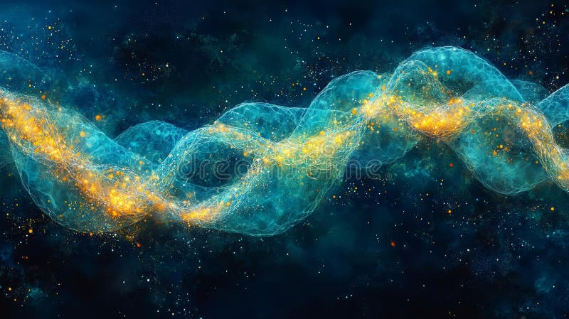 Vibrant Dna Helix in Space - Generative Ai Stock Illustration ...