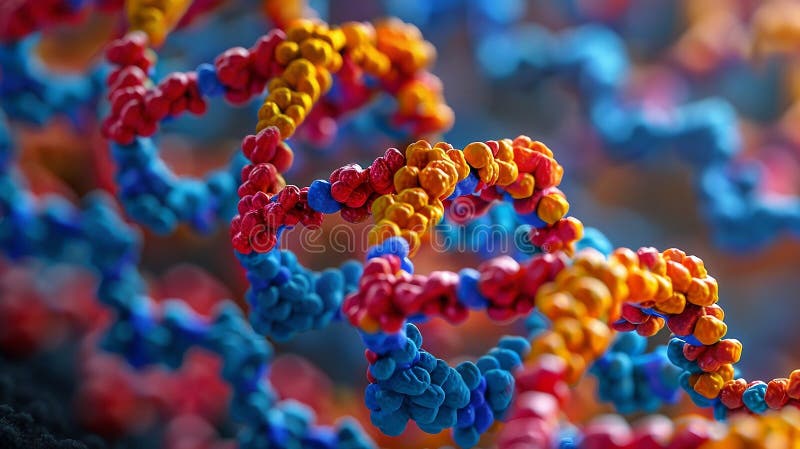 Vibrant DNA Molecule Chain with Bright Colors and Depth. Generative AI ...
