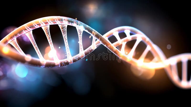 Vibrant Dna Strand with Glowing Helix Structure in Abstract Biotech ...