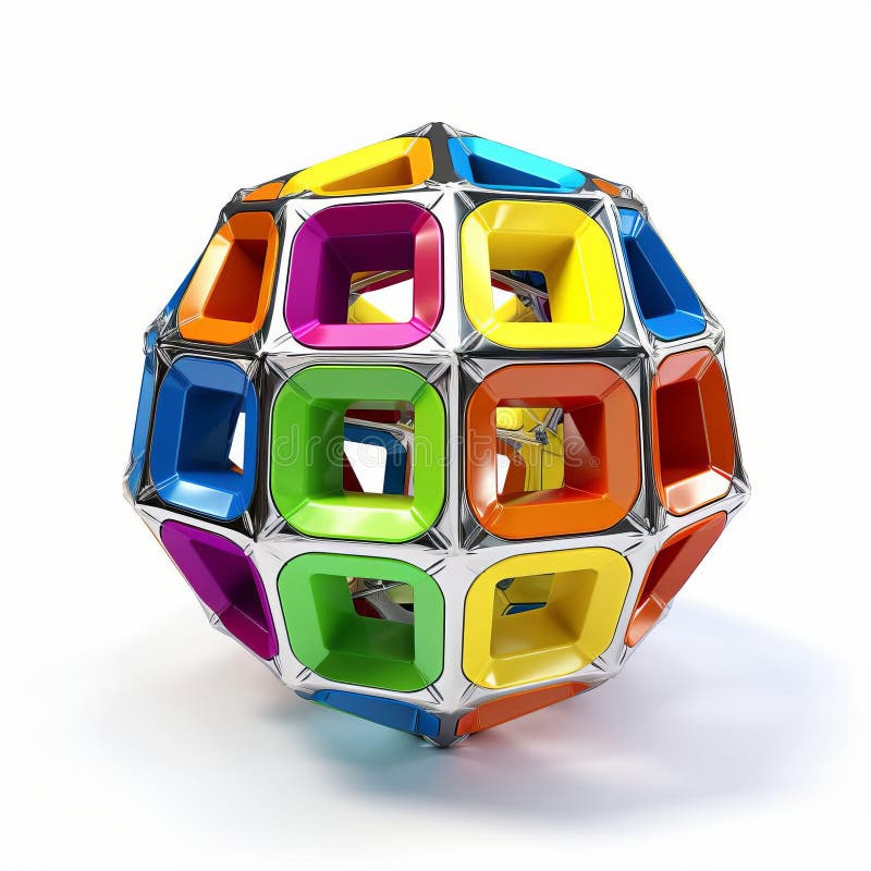 Vibrant Dodecahedron Composition on a Clean White Background Stock ...