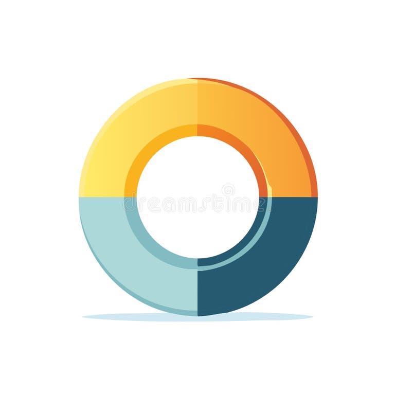 Vibrant Donut Chart Representing Data Division or Segmented Progress ...