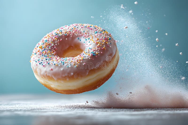 A Vibrant Donut with Icing and Sprinkles, with Sprinkles Appearing To ...