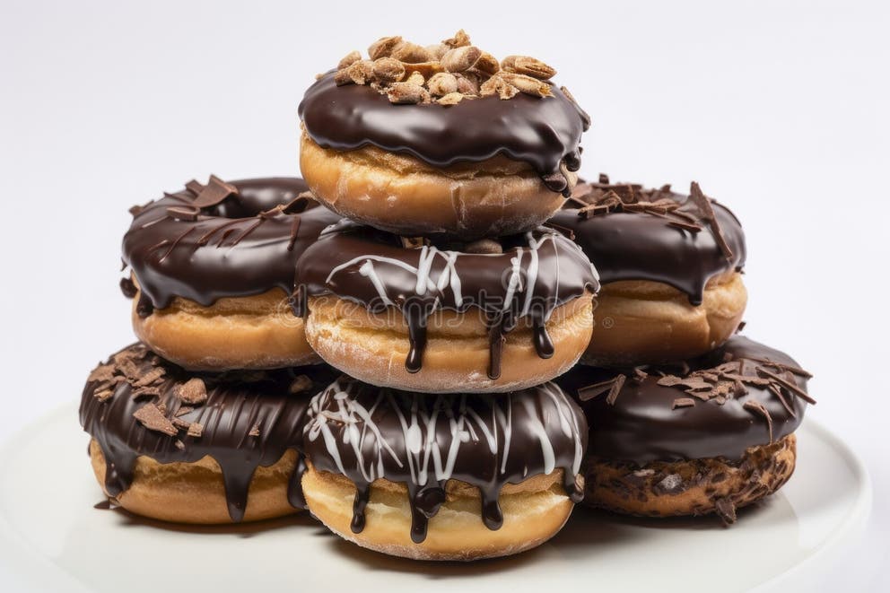 Vibrant Donuts on White Background Stock Illustration - Illustration of ...