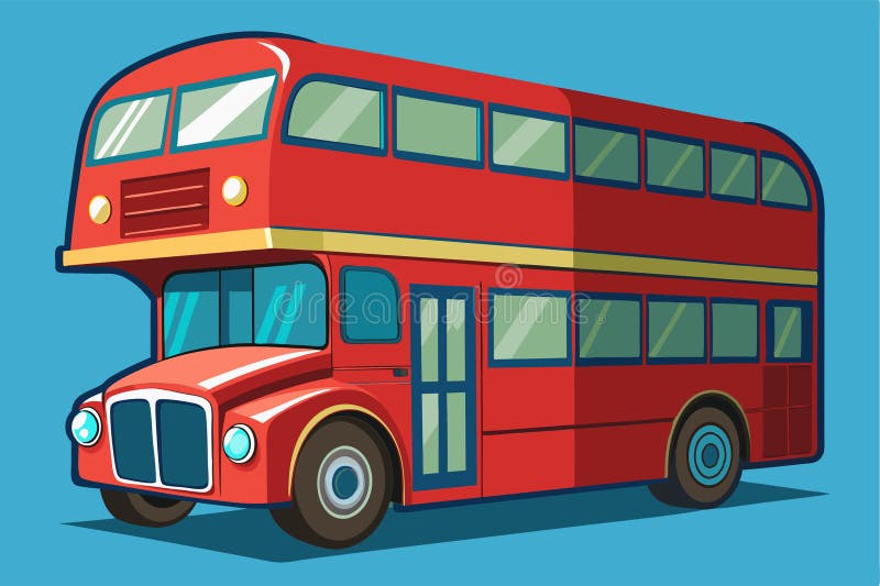 A Vibrant Double Decker Bus Design Perfect for Customization in ...