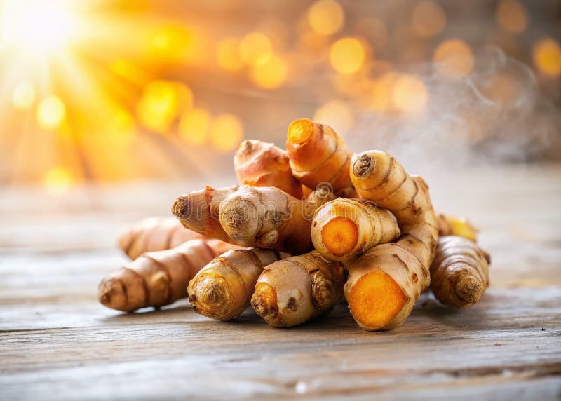 A Vibrant Double Exposure of Turmeric Root Unveiling the Richness and ...