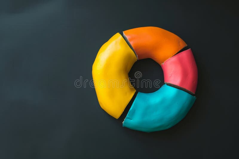 A Vibrant Doughnut with a Variety of Colors Placed on Top of a Black ...