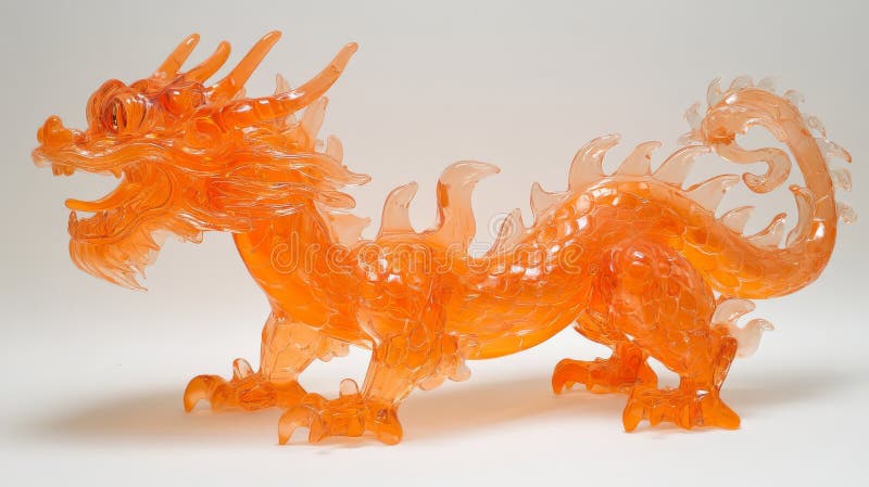A Vibrant Dragon Figurine Representing Power and Wealth in Asian ...