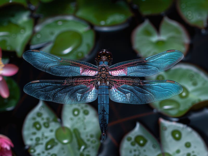 Vibrant Dragonfly with Iridescent Wings Stock Illustration ...