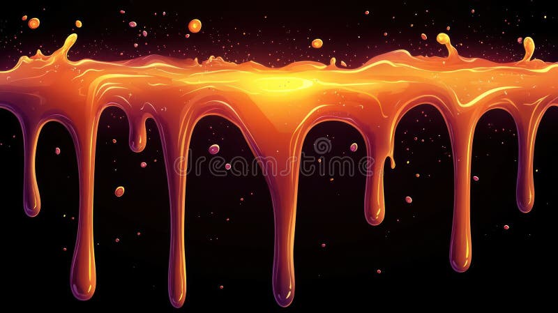 A Vibrant, Dripping Liquid Resembling Molten Lava, with a Glowing ...