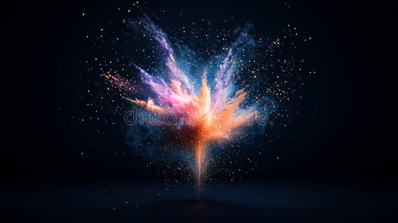 Vibrant Dust Particle Burst Stock Image - Image of background, light ...