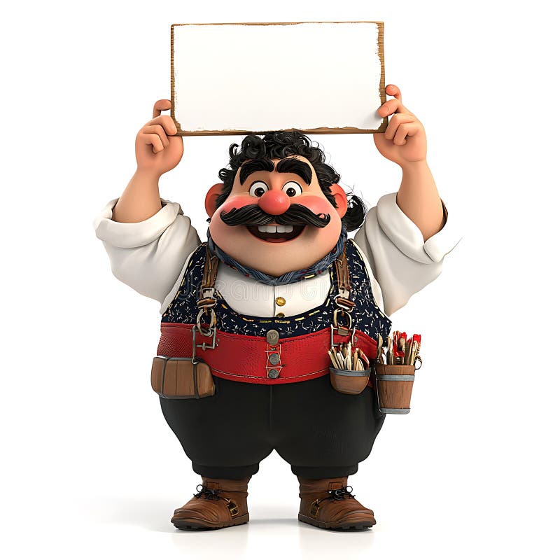 Dutch Cartoon Character Holding a Blank Sign Stock Illustration ...