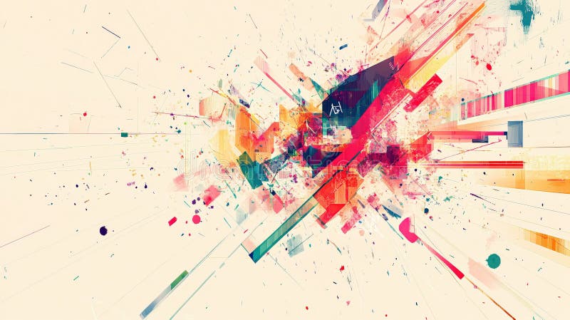 Abstract Colorful Explosion Digital Art Wallpaper Stock Illustration - Illustration of splatter ...