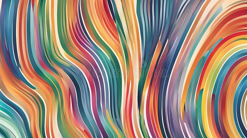 Abstract Colorful Wavy Lines Background Stock Illustration ...