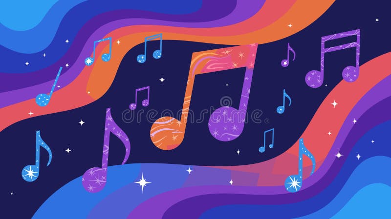 A Vibrant and Dynamic Abstract Background with Playful Music Notes ...