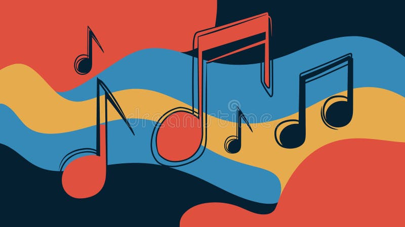 A Vibrant and Dynamic Abstract Background with Playful Music Notes ...