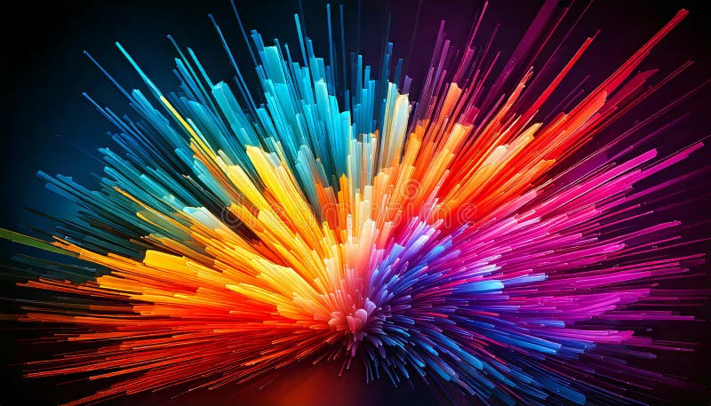 Vibrant and Dynamic Abstract Composition with Colorful Exploding ...